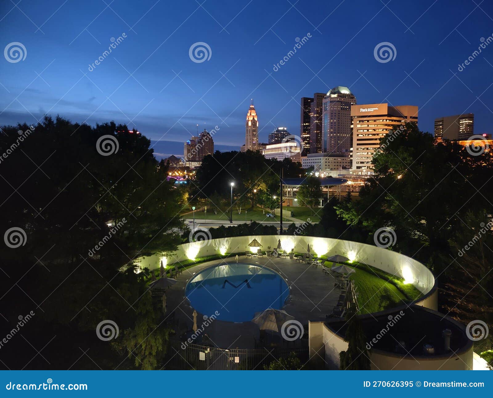 Downtown Columbus Ohio Private Pool Editorial Image - Image of ohio ...