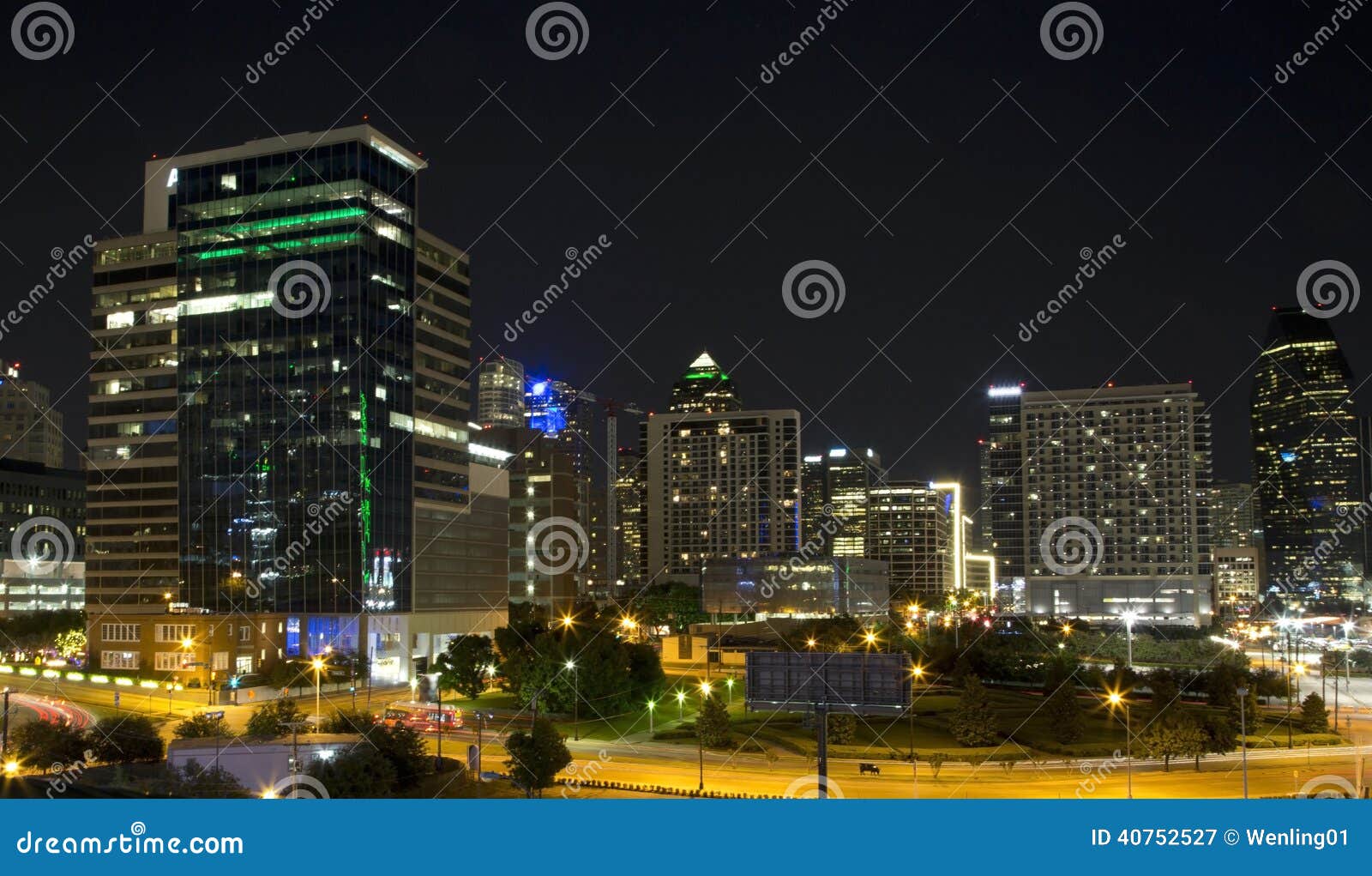 Downtown of Dallas at Night Stock Image - Image of city, outdoor: 40752527