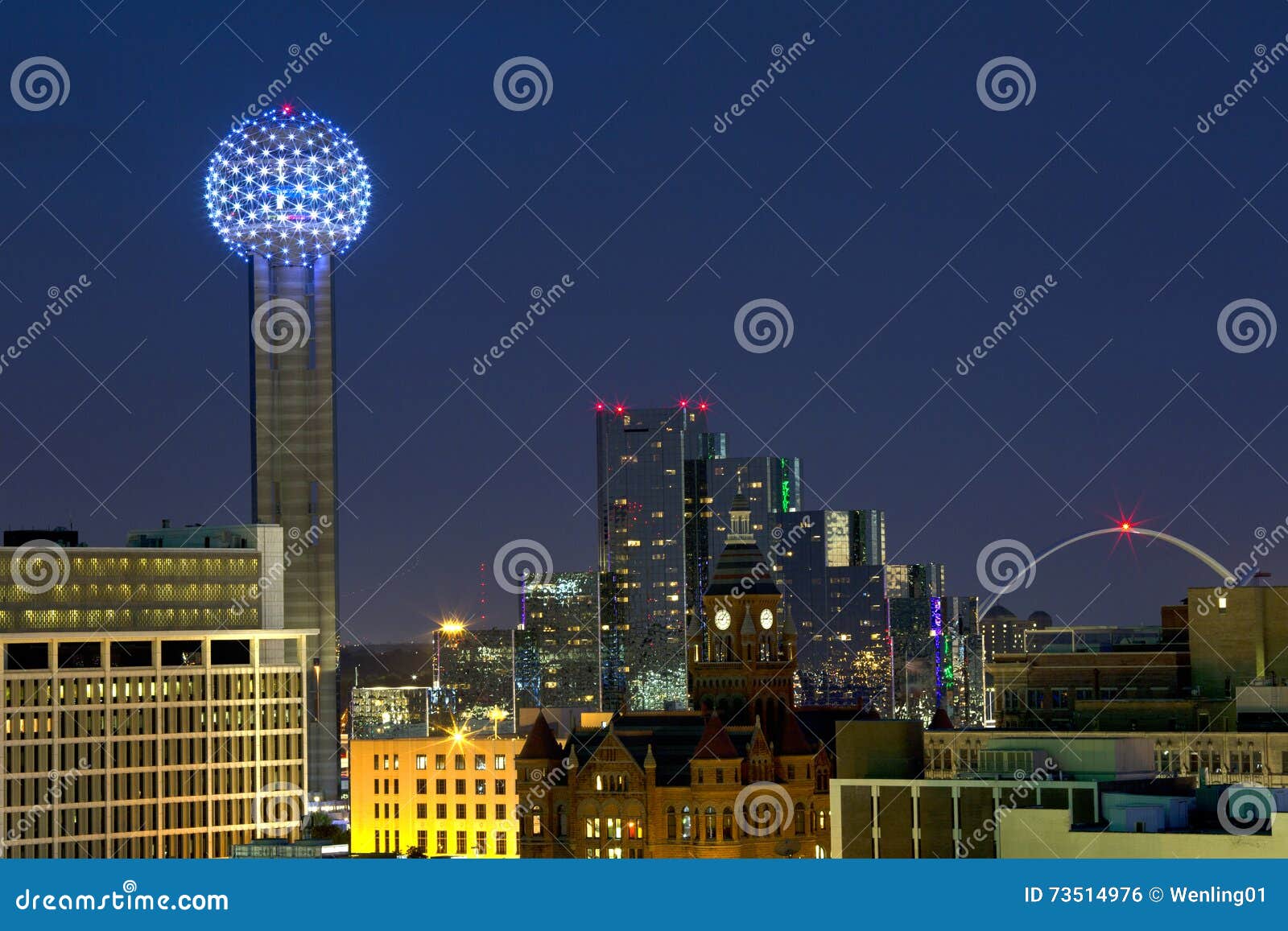 Downtown of Dallas at Night Stock Photo - Image of state, travel: 73514976
