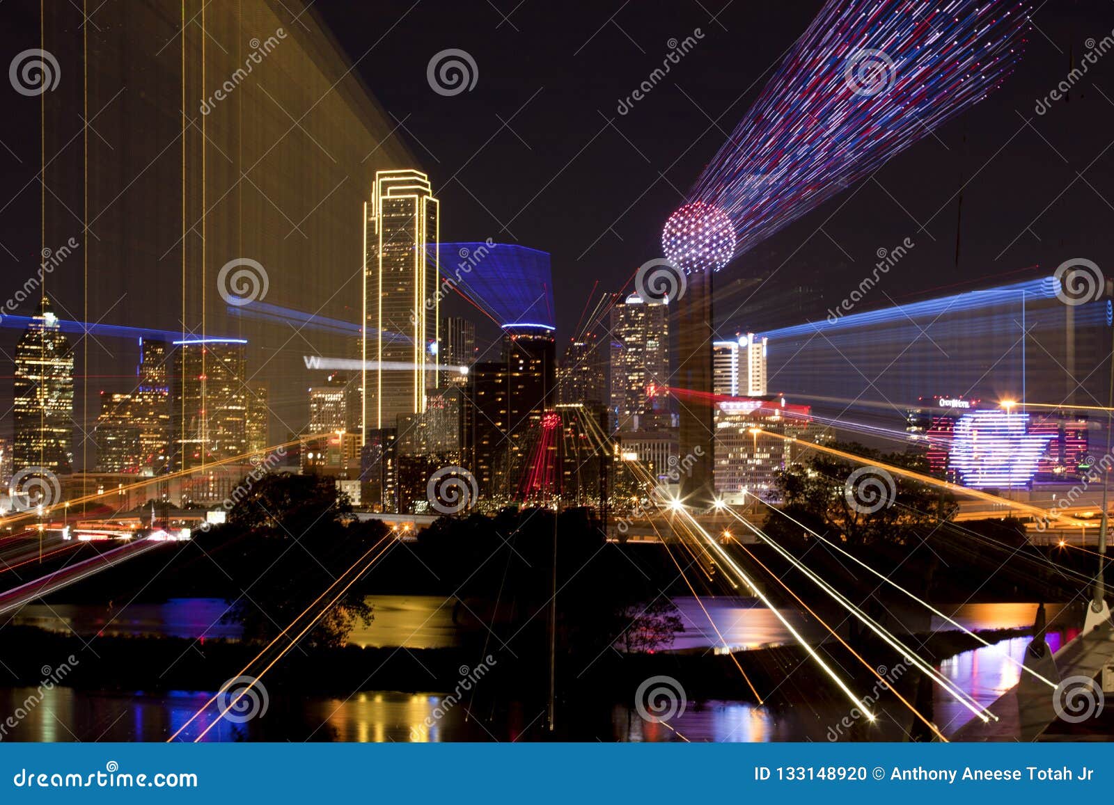 Downtown Dallas, Texas Zoom Abstract Stock Photo - Image of built ...