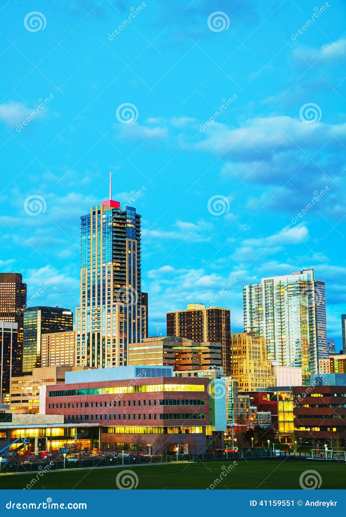 Downtown Denver, Colorado stock image. Image of night - 41159551