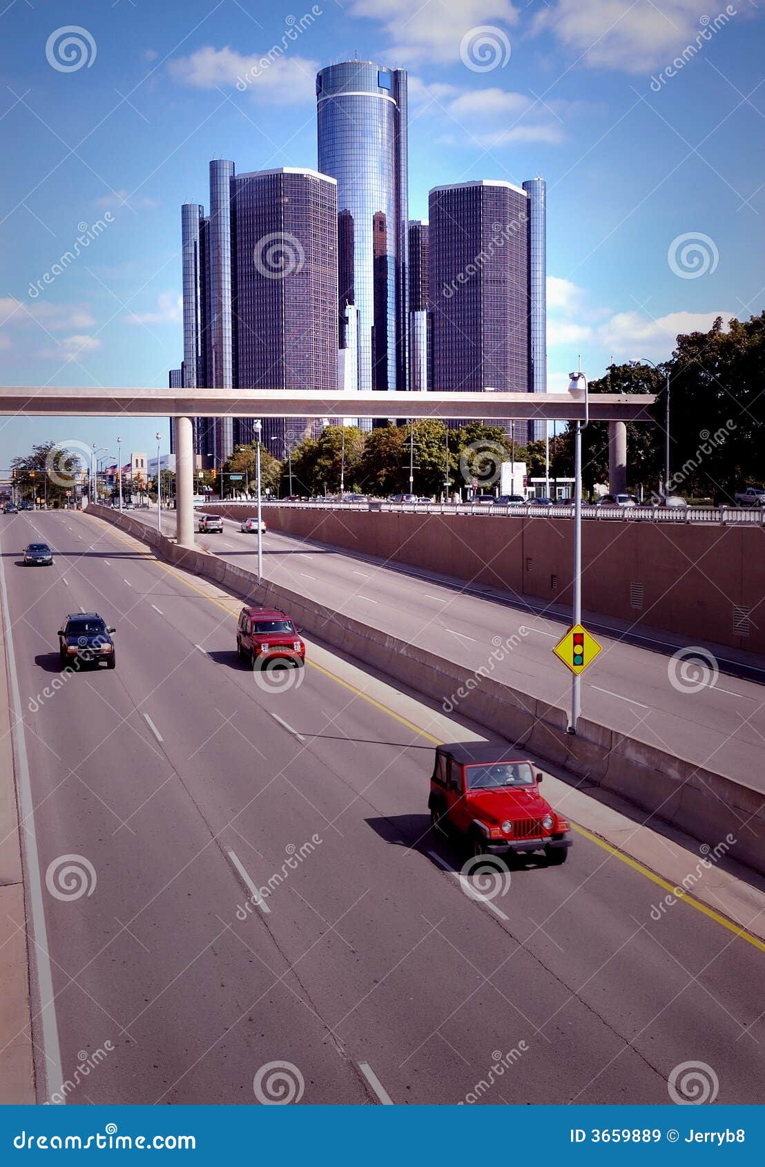 Downtown Detroit Traffic stock image. Image of structure - 3659889