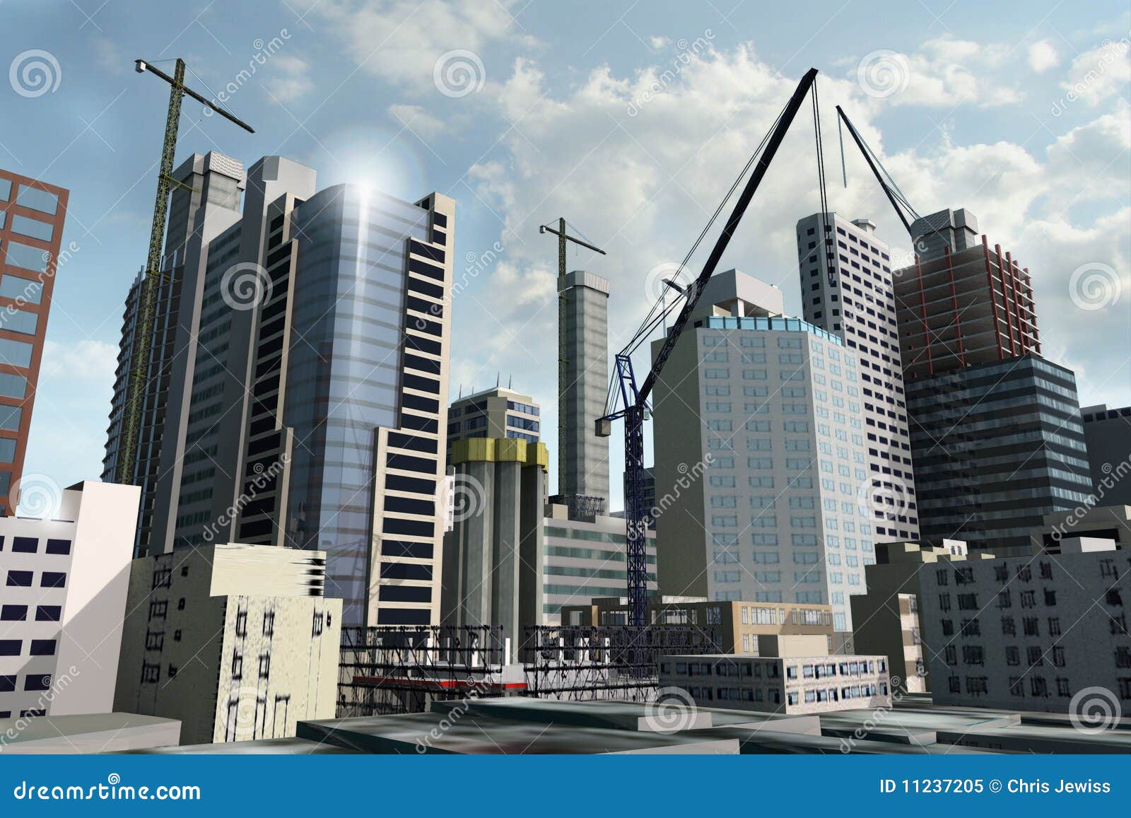 Downtown development stock illustration. Illustration of rendering ...