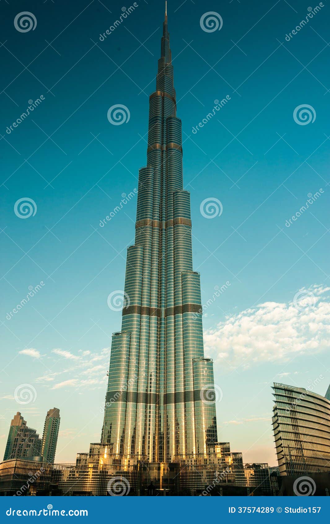 Downtown Dubai View with the Burj Khalifa Stock Image - Image of kalifa ...