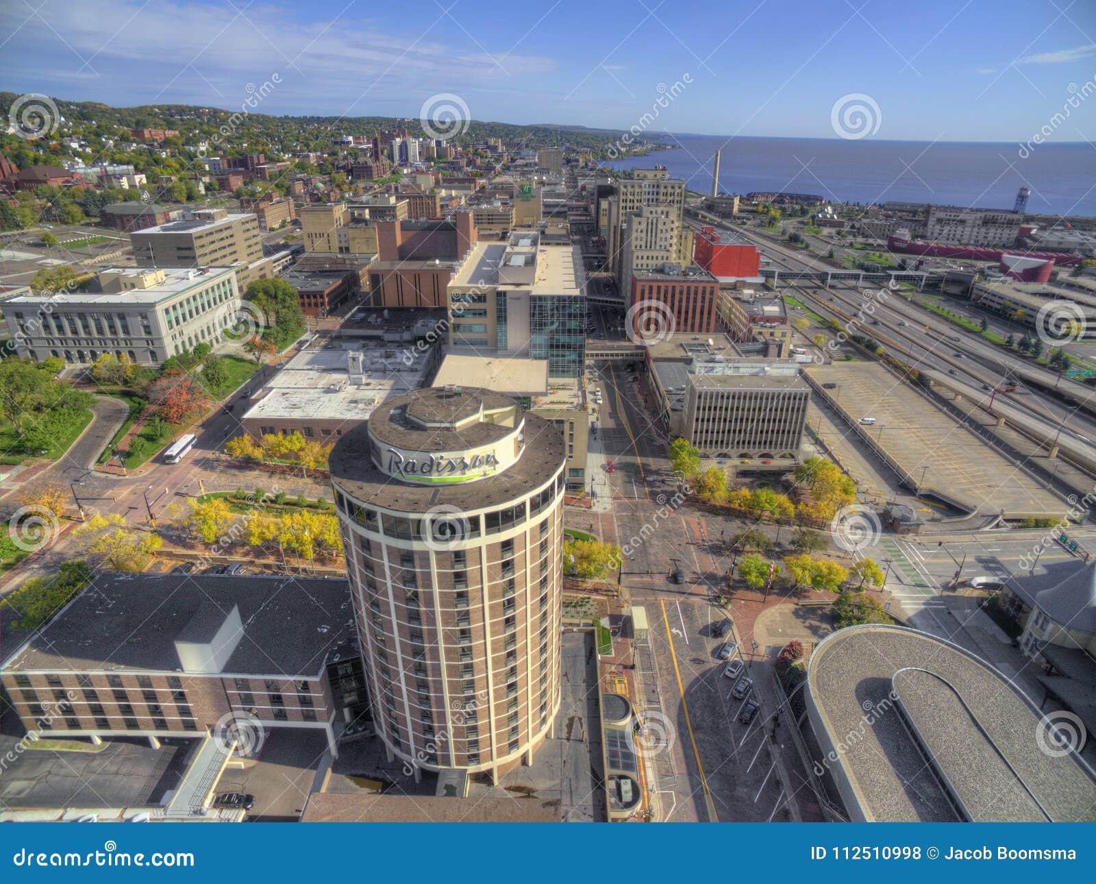 Downtown Duluth and Lake Superior Editorial Stock Photo - Image of ...