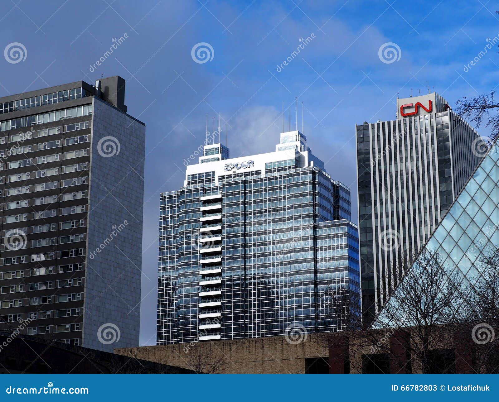 Downtown Edmonton Alberta editorial stock photo. Image of clouds - 66782803