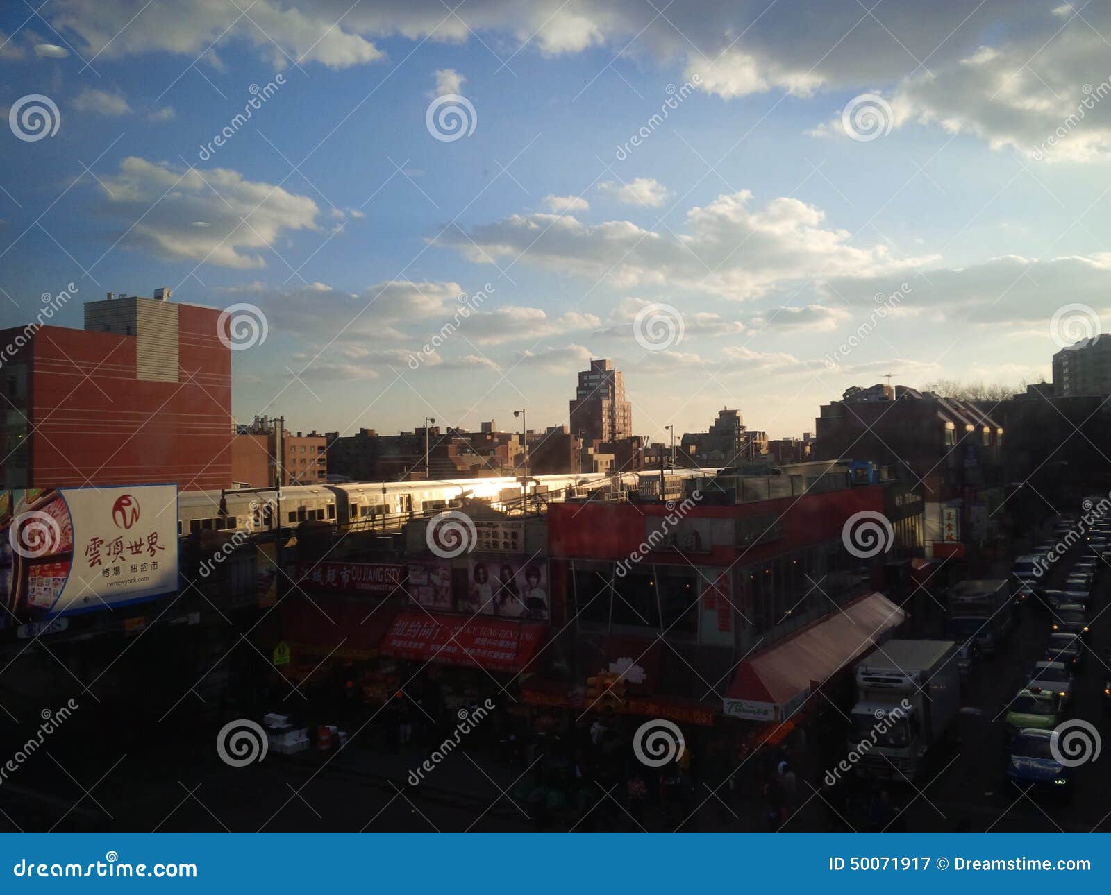 Downtown Flushing editorial photography. Image of main - 50071917