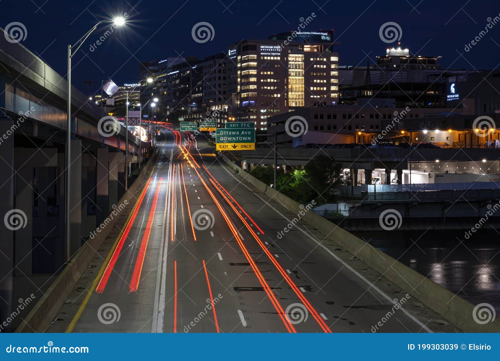Downtown Grand Rapids editorial stock image. Image of interstate ...