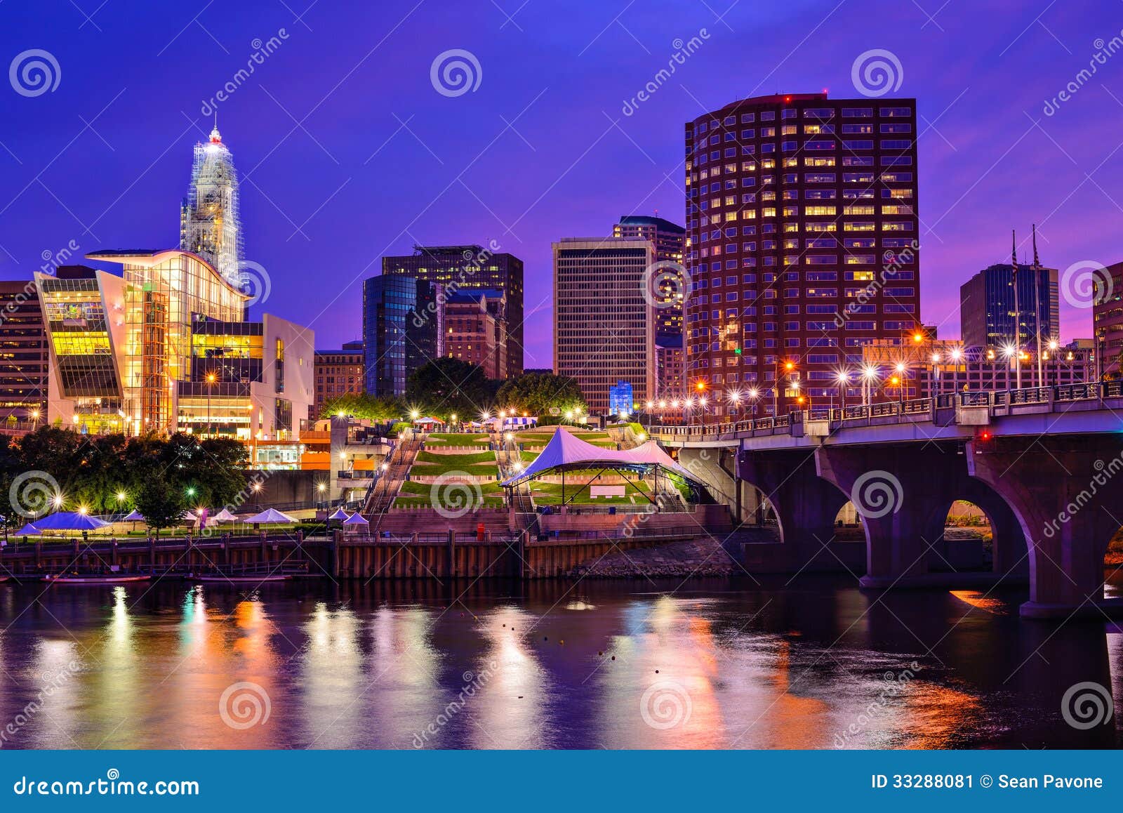 Downtown Hartford, Connecticut Skyline Stock Image - Image of buildings ...