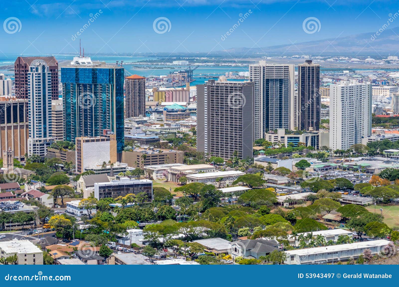 Downtown Honolulu stock image. Image of honolulu, downtown - 53943497