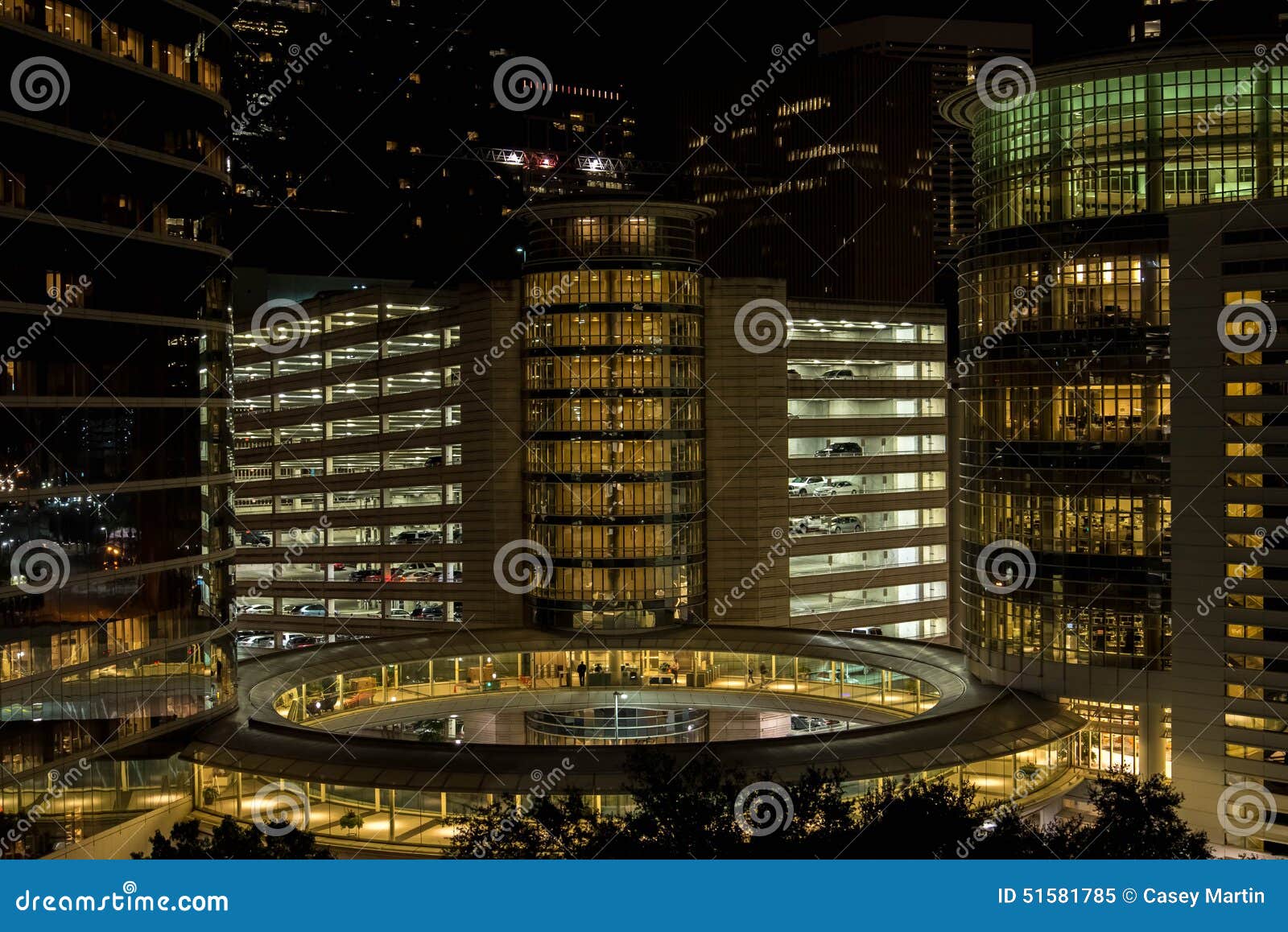 Downtown Houston Buildings at Night Stock Image - Image of texas ...