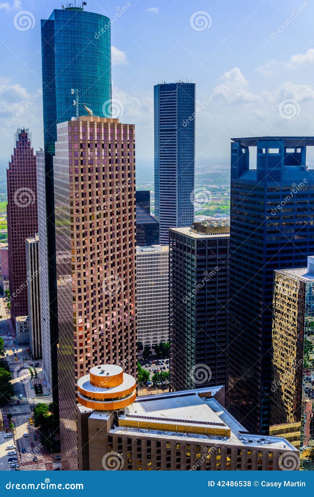 Downtown Houston buildings stock photo. Image of hotel - 42486538