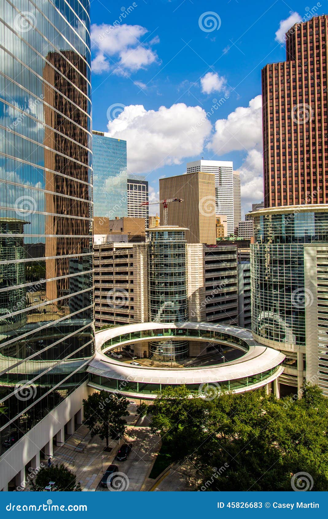 Downtown Houston Highrise Buildings Stock Image - Image of skyline ...