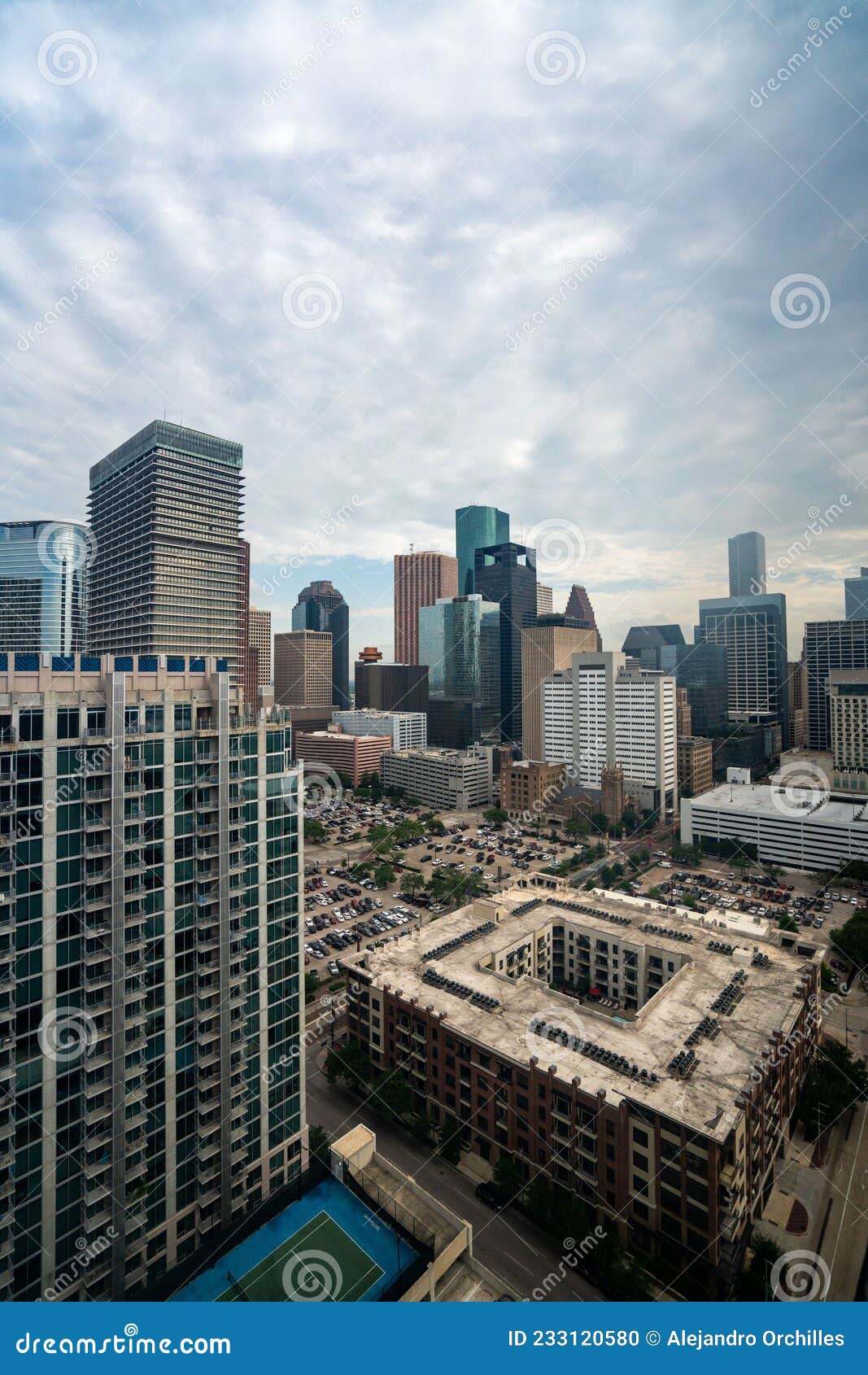 Downtown Houston Texas during a Cloudy Summer Day Stock Photo - Image ...