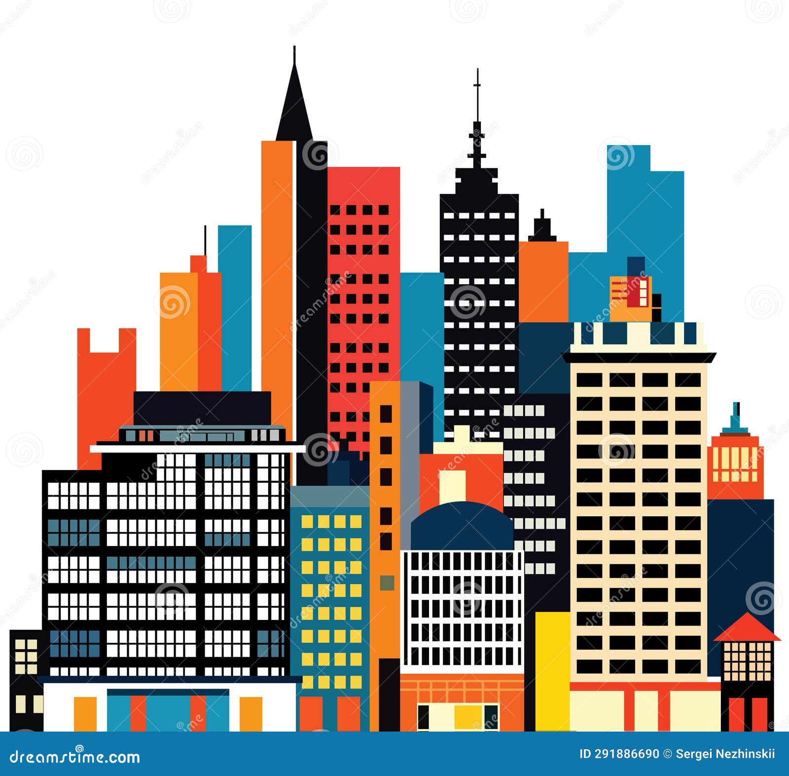 Downtown stock illustration. Illustration of cityscape - 291886690