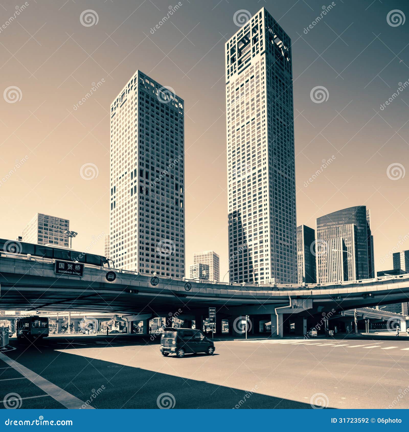 Downtown intersection stock photo. Image of futuristic - 31723592