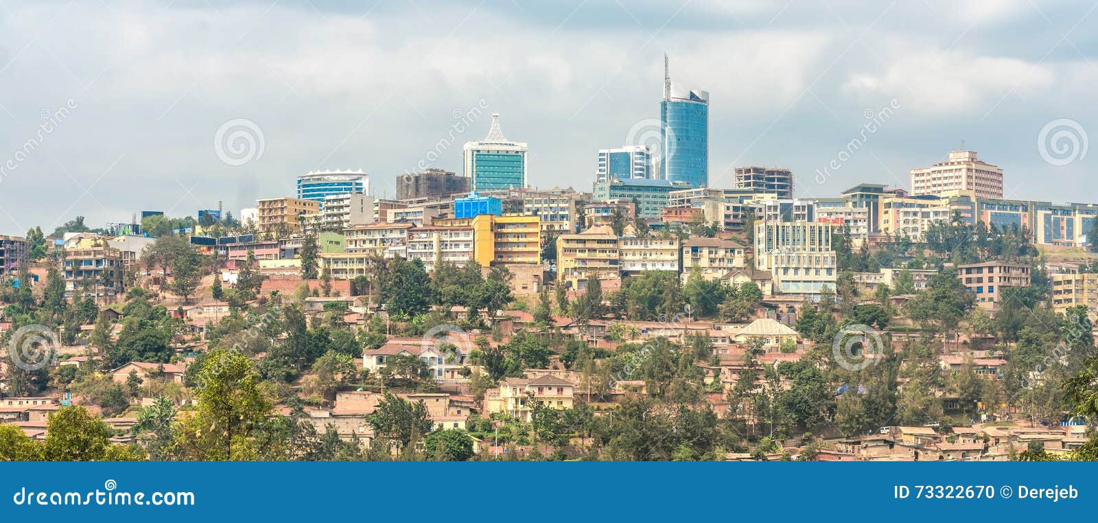 Downtown Kigali stock photo. Image of houses, city, cityscape - 73322670