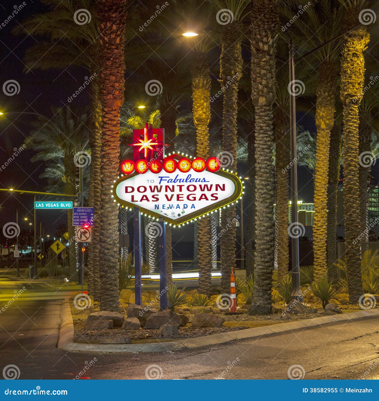 The Downtown Las Vegas Sign at Editorial Image - Image of city, street ...