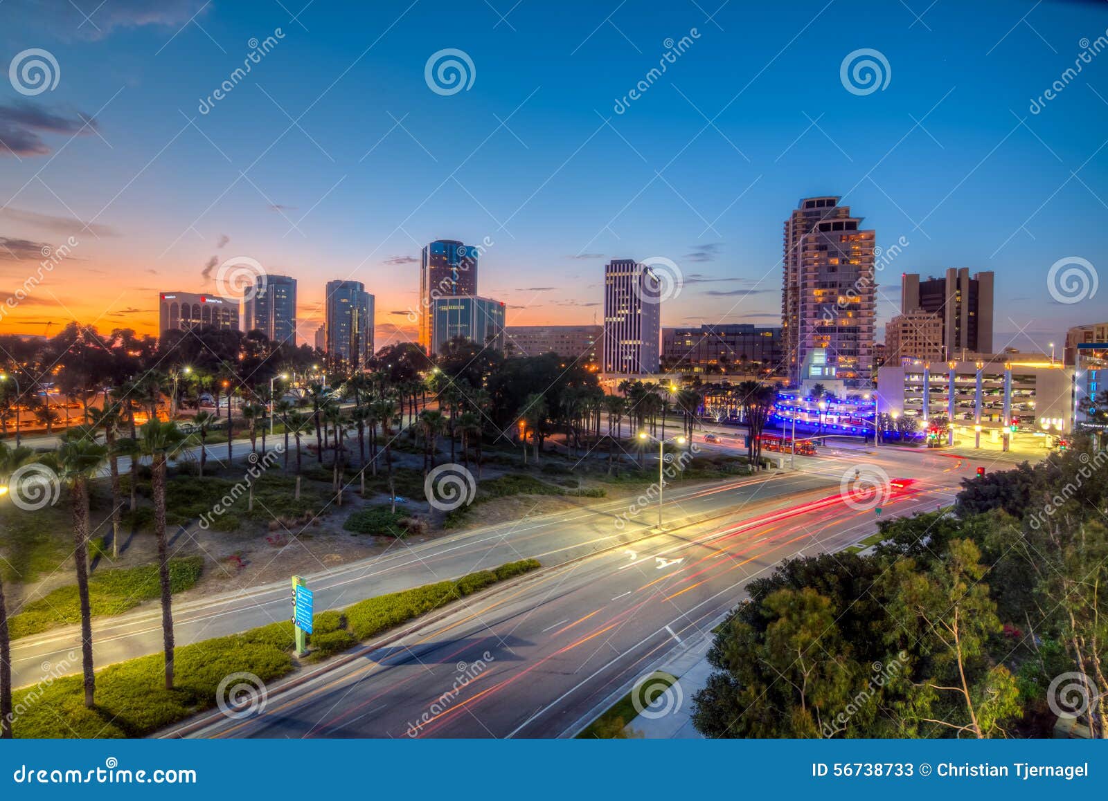 Downtown Long BEach in California Editorial Stock Photo - Image of ...