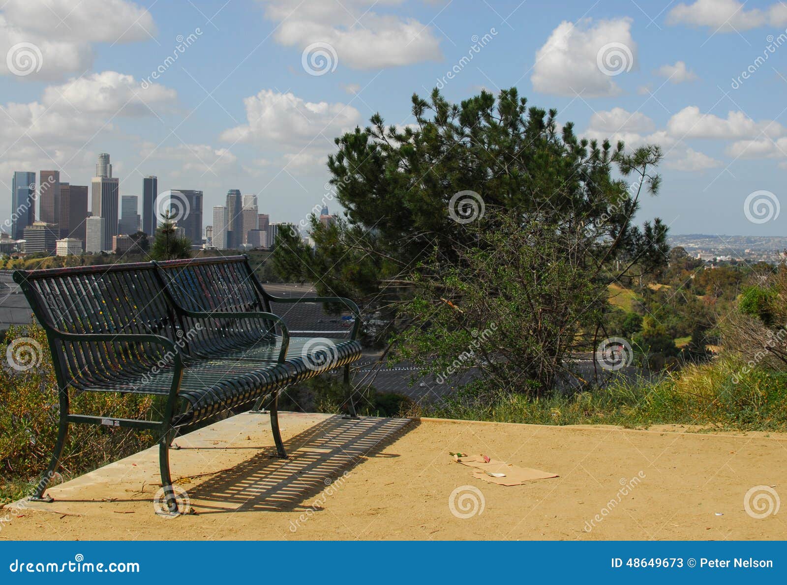 Downtown Los Angeles from Elysian Park Stock Image - Image of blue ...