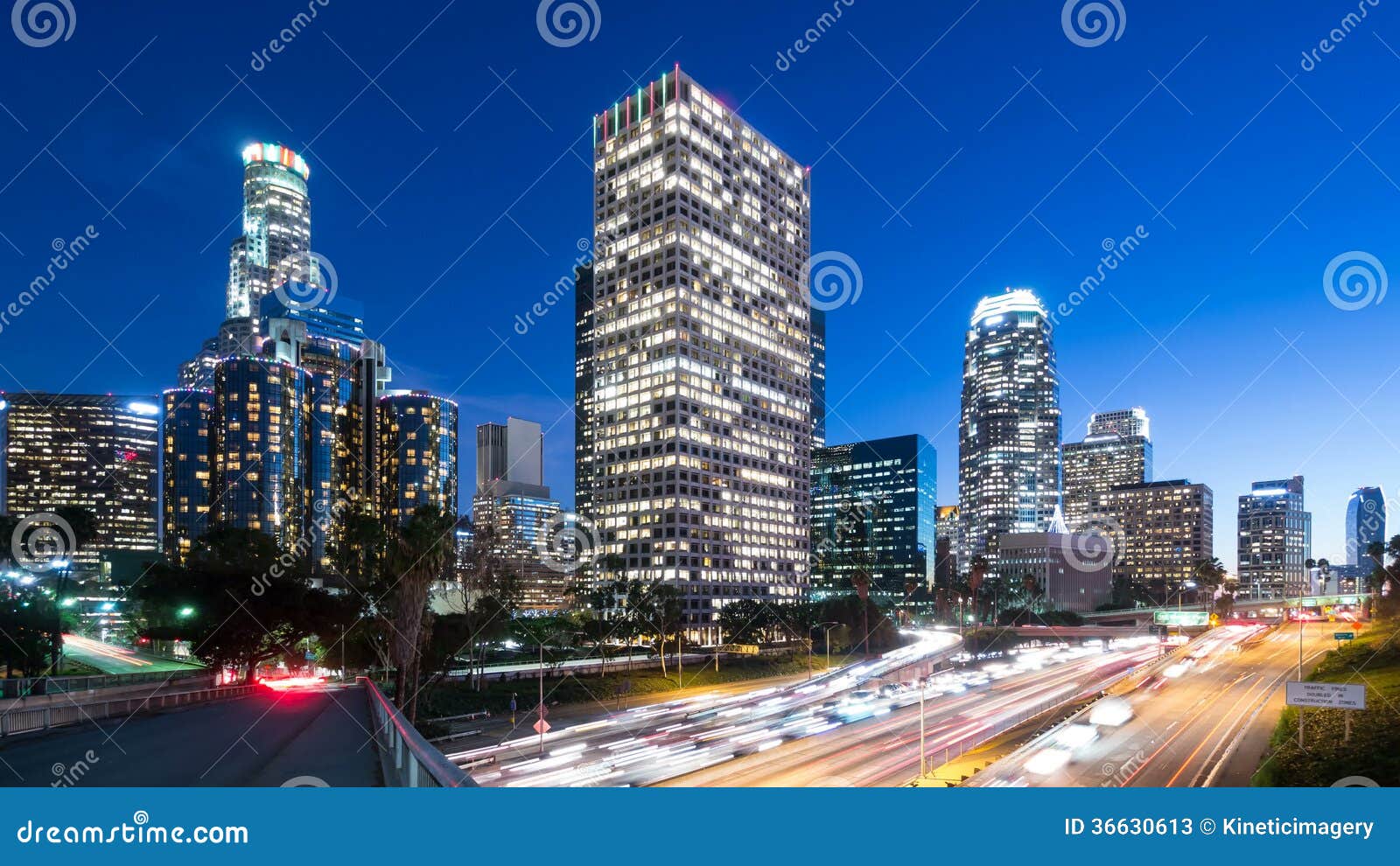 Downtown Los Angeles and Freeway Traffic Time Lapse. Stock Video ...