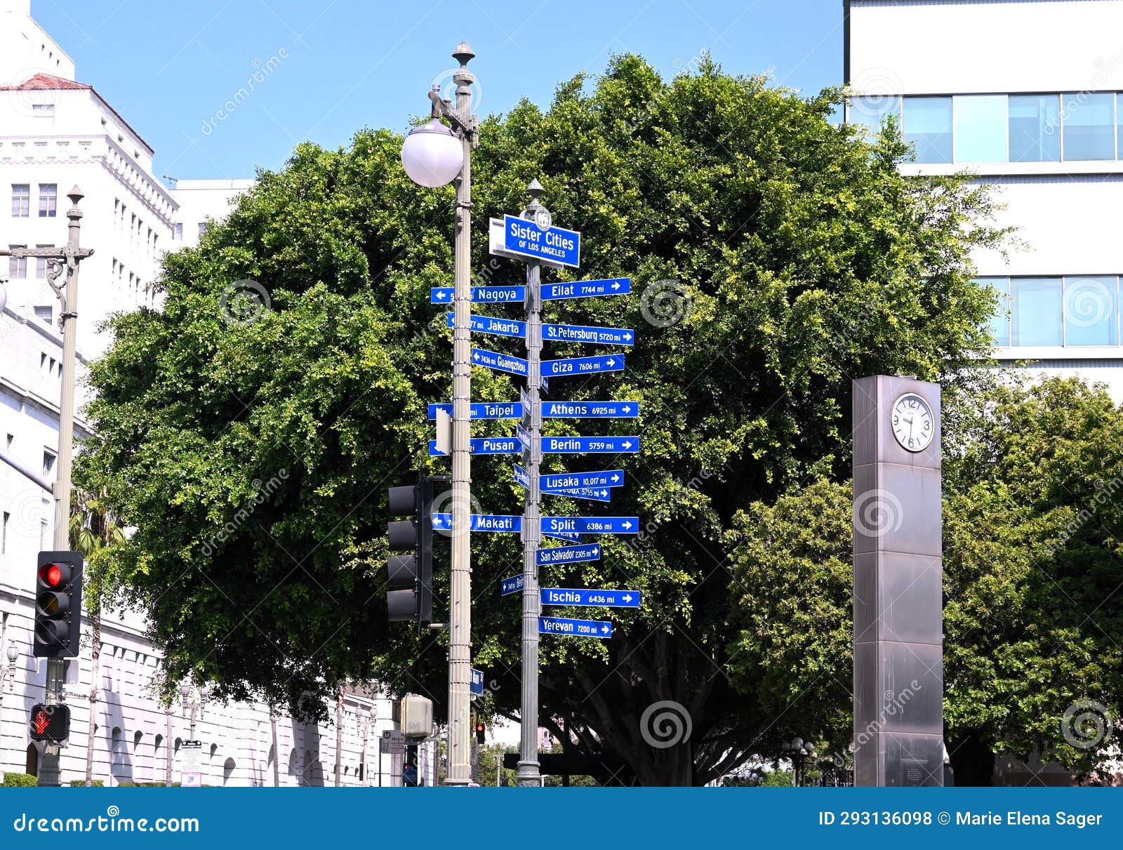 Downtown Los Angeles Sister Cities Mile Post 2023 Editorial Stock Photo ...