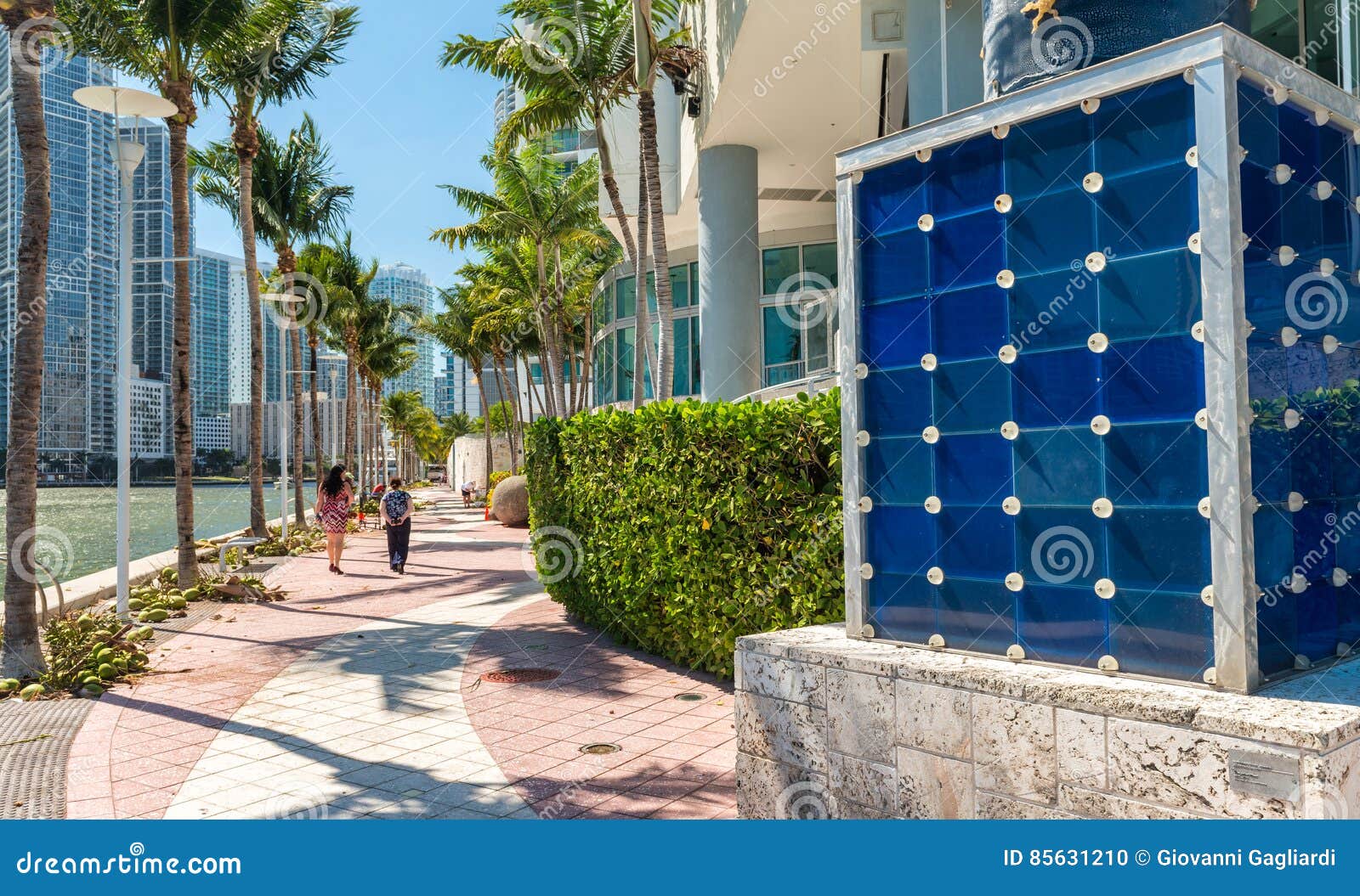 Downtown Miami and Brickell Key Buildings Editorial Image - Image of ...