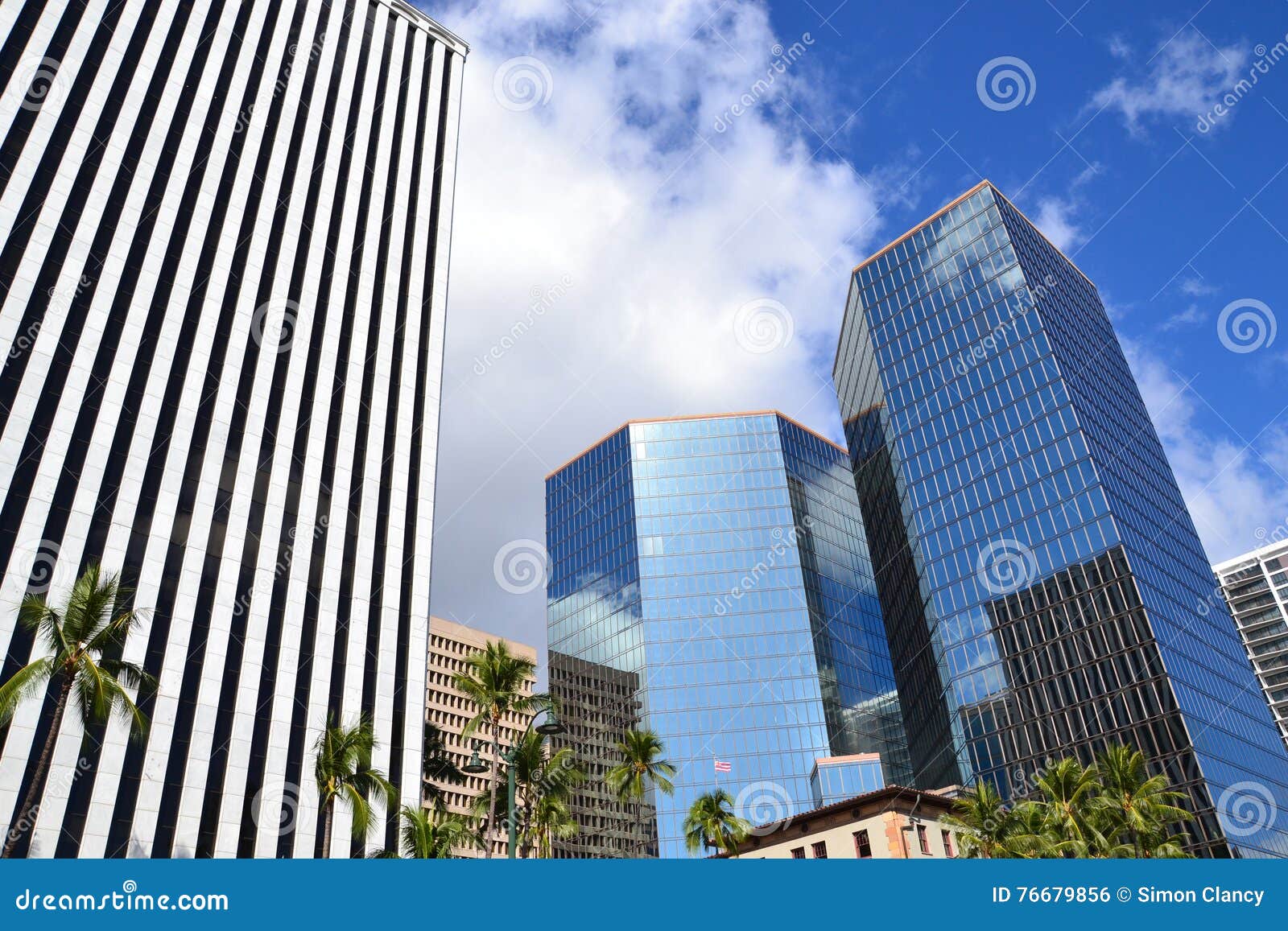 Downtown stock photo. Image of honolulu, waikiki, modern - 76679856