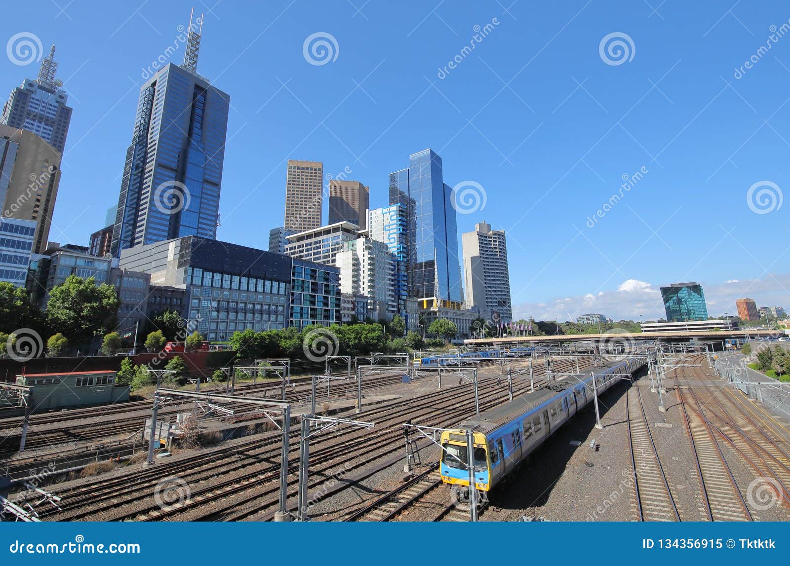 Downtown Cityscape Melbourne Australia Stock Image - Image of downtown ...