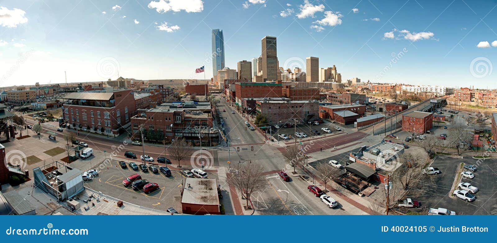 Downtown Oklahoma City Panorama Editorial Image - Image of business ...