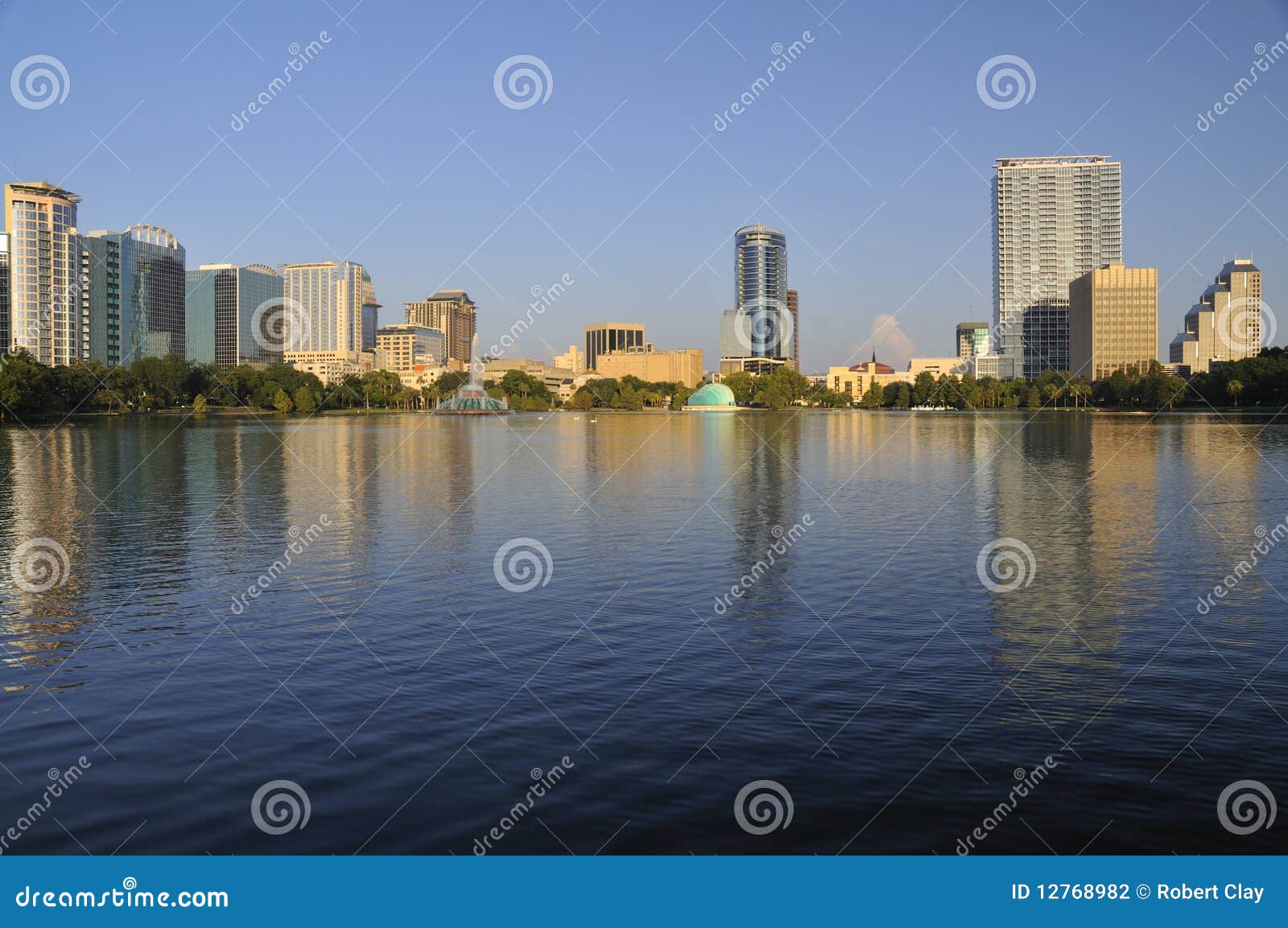 Downtown Orlando Skyline stock photo. Image of blue, sunrise - 12768982