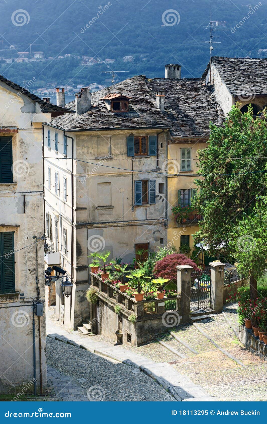 Downtown Orta stock image. Image of italy, italian, pavement - 18113295