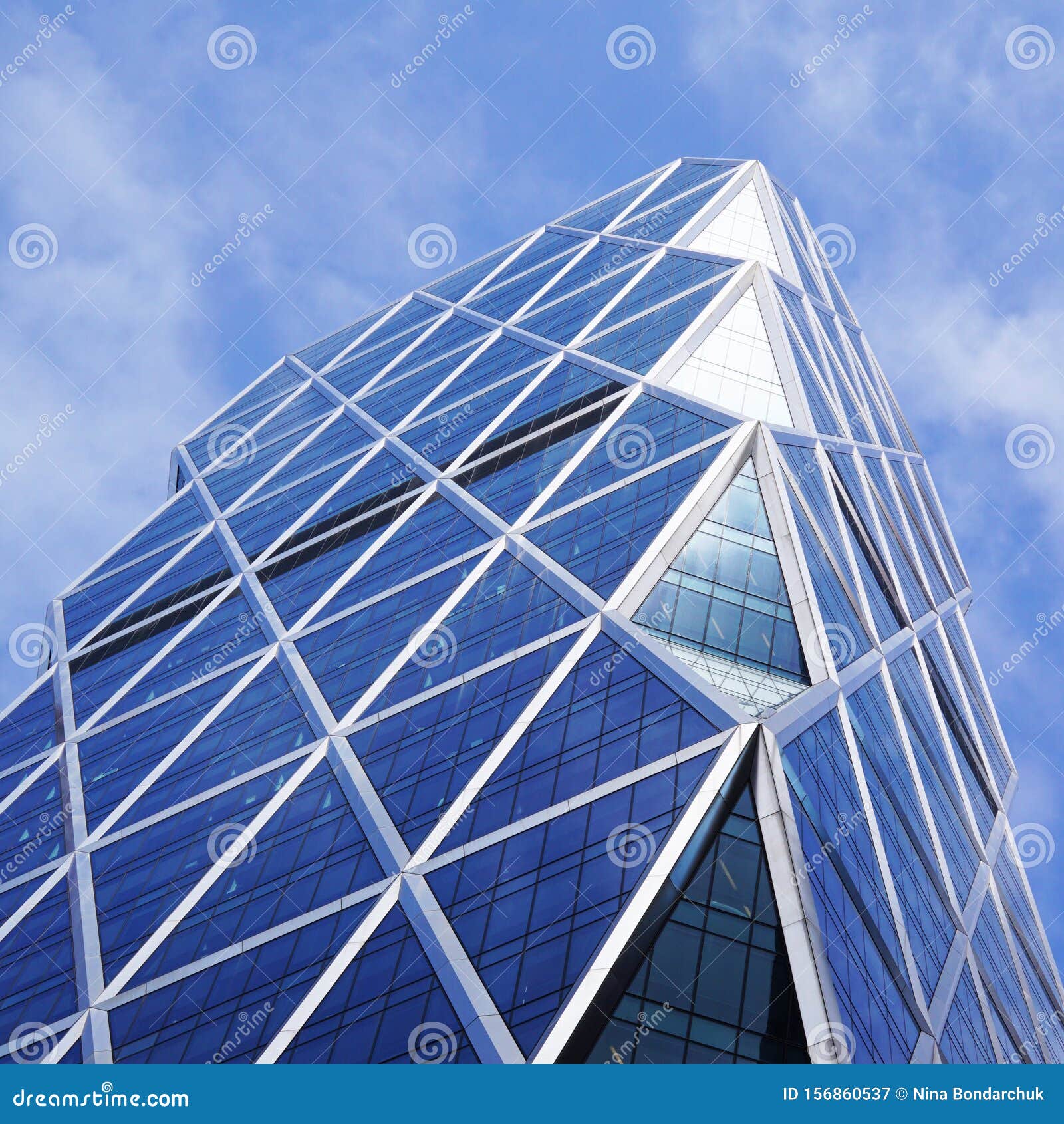 Downtown, Part of a Skyscraper Close-up, Bottom View Stock Image ...