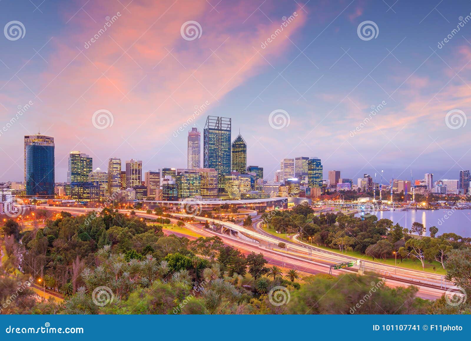 Downtown Perth Skyline in Australia Stock Image - Image of tourist ...