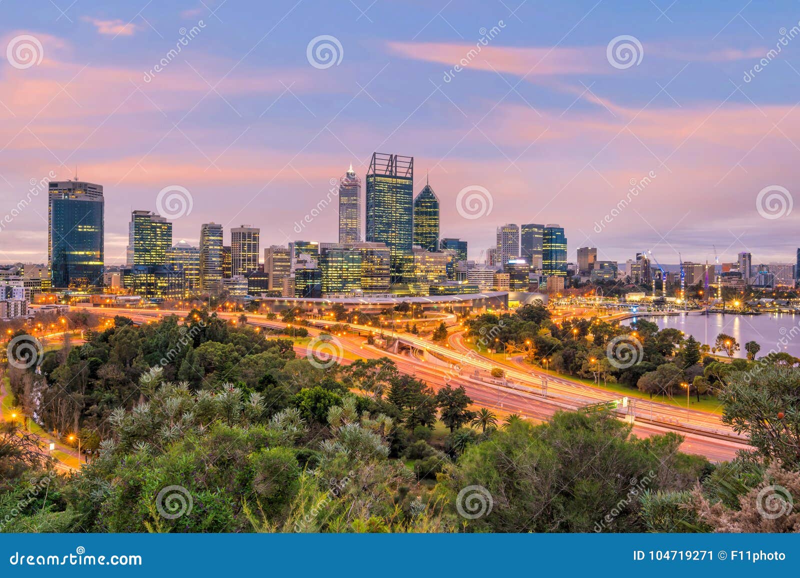 Downtown Perth Skyline in Australia Stock Image - Image of skyline ...