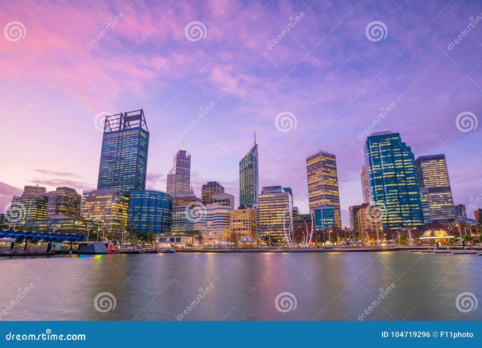 Downtown Perth Skyline in Australia Stock Photo - Image of skyline ...