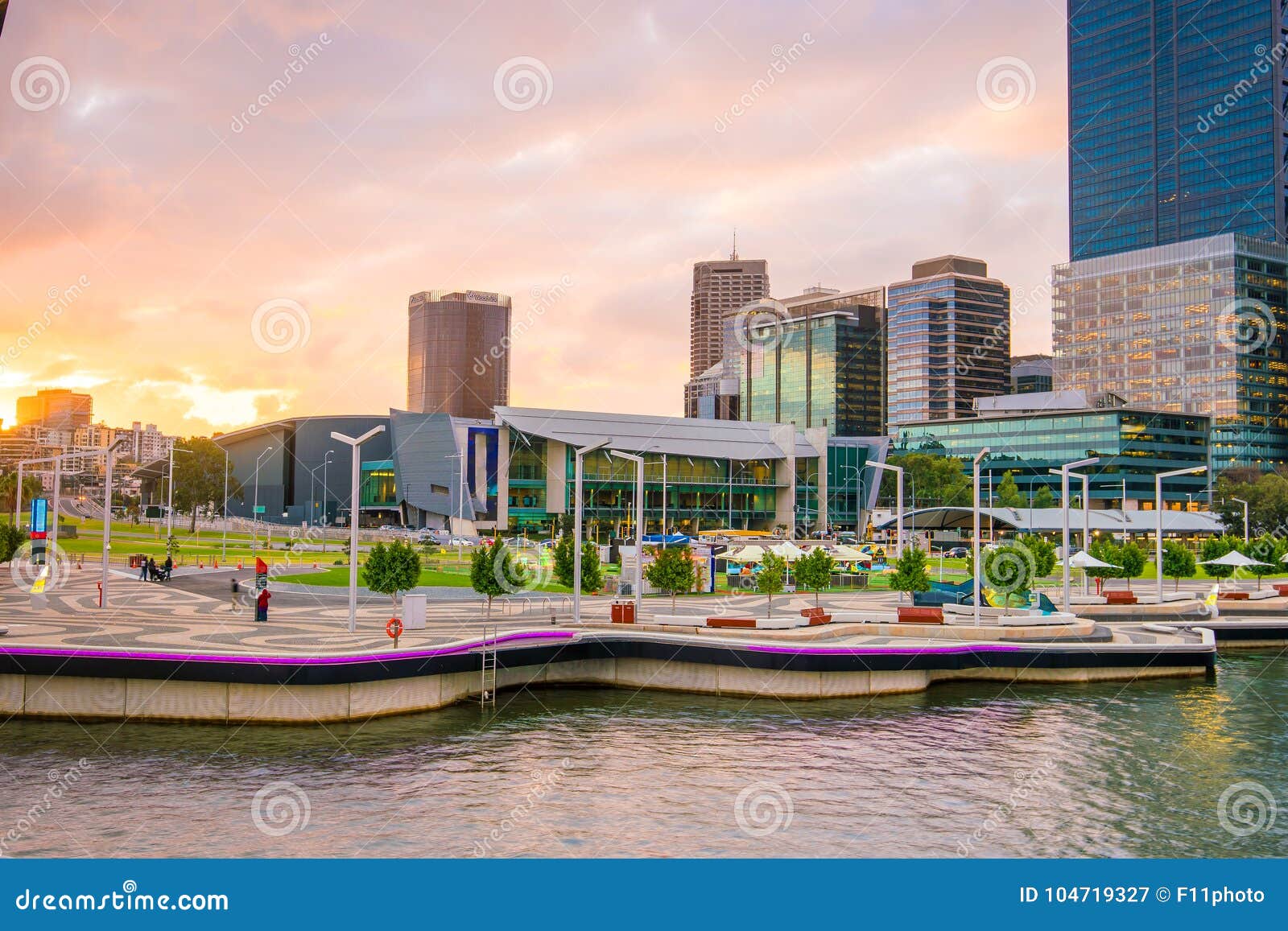 Downtown Perth Skyline in Australia Stock Image - Image of office ...
