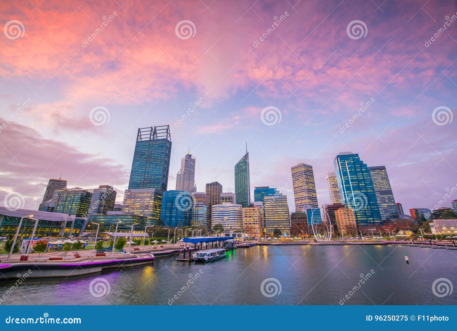 Downtown Perth Skyline in Australia Stock Image - Image of office ...