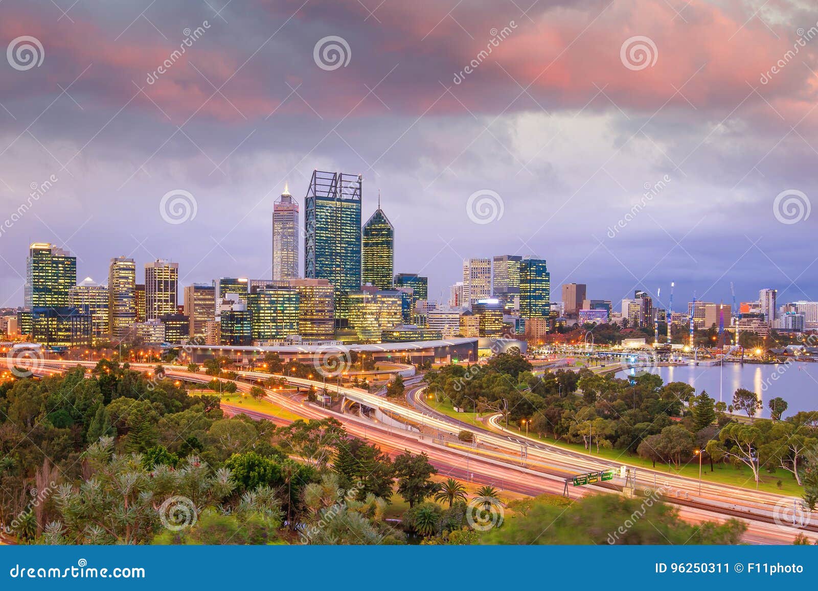 Downtown Perth Skyline in Australia Stock Image - Image of cityscape ...