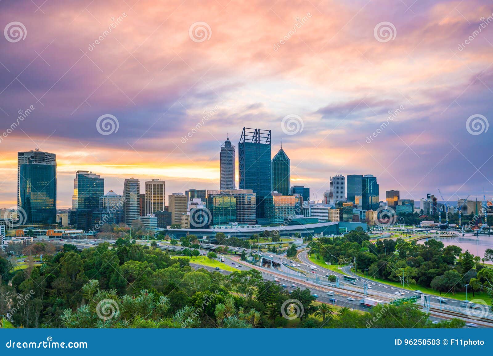Downtown Perth Skyline in Australia Stock Image - Image of buildings ...