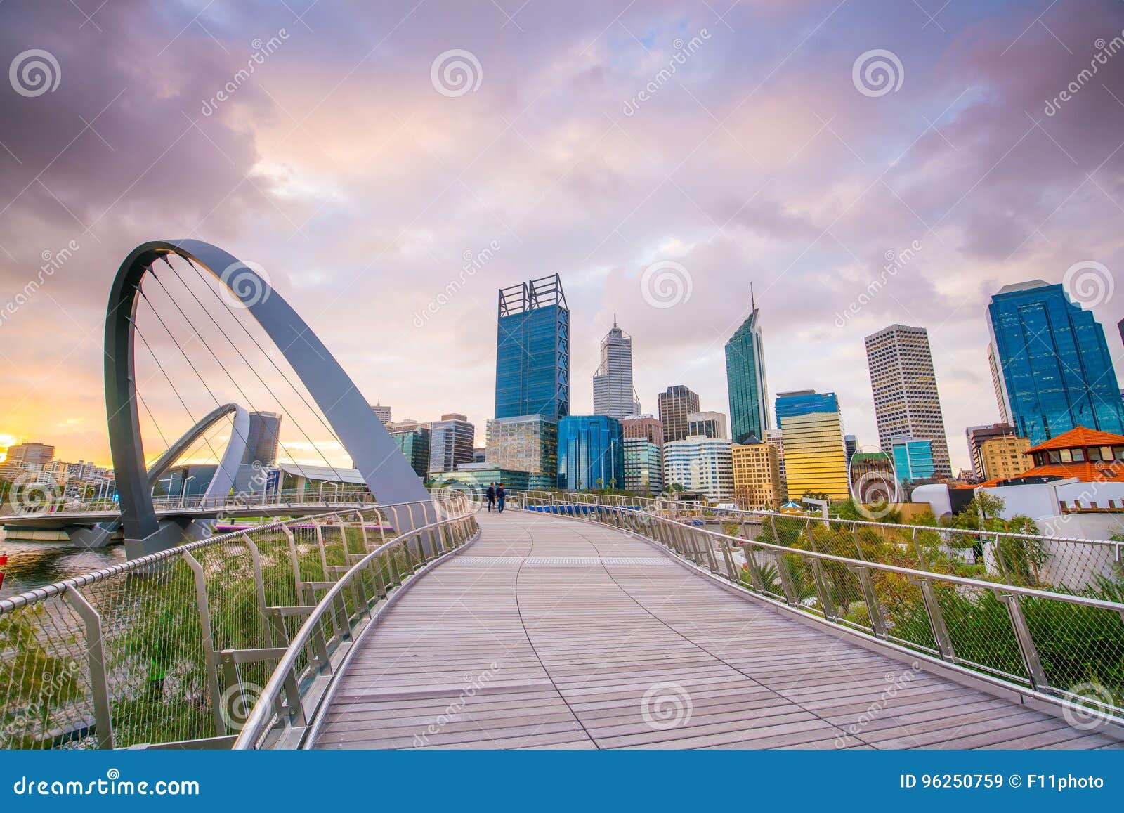 Downtown Perth Skyline in Australia Stock Image - Image of sunset ...