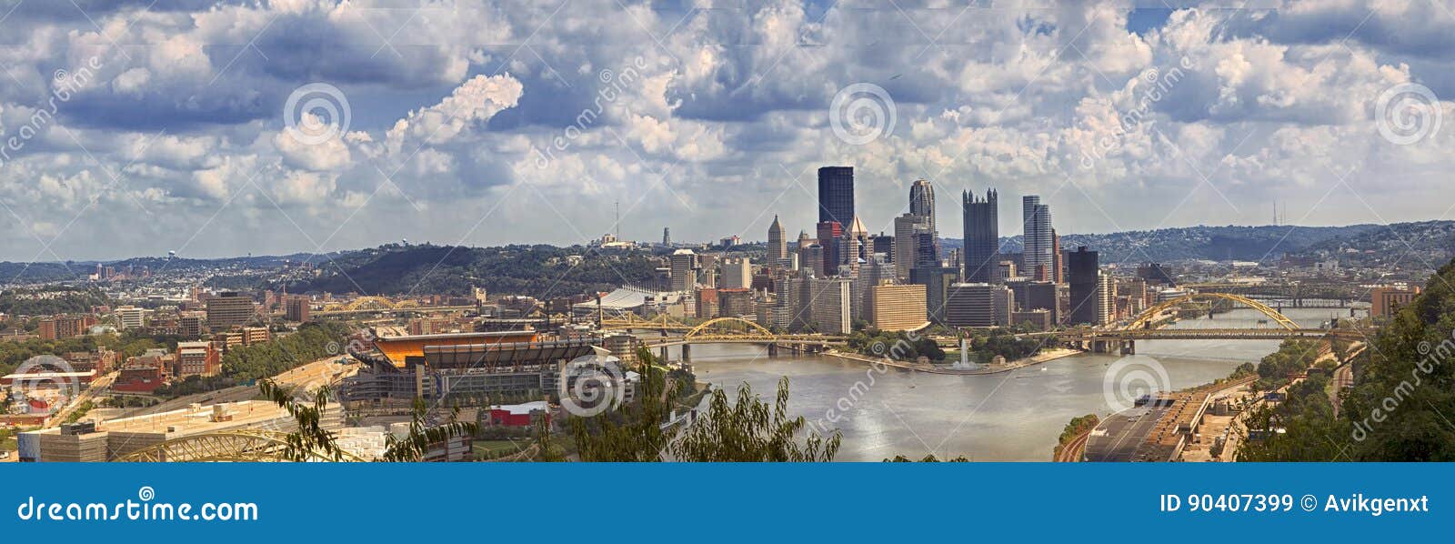Downtown Pittsburgh View from the West End Overlook, Pittsburgh, USA ...