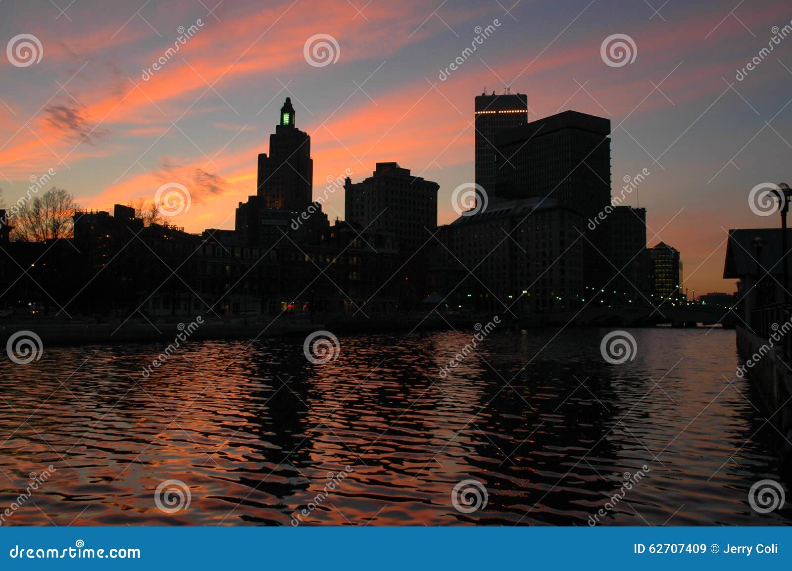 Downtown Providence, RI at Sunset. Editorial Stock Image - Image of ...
