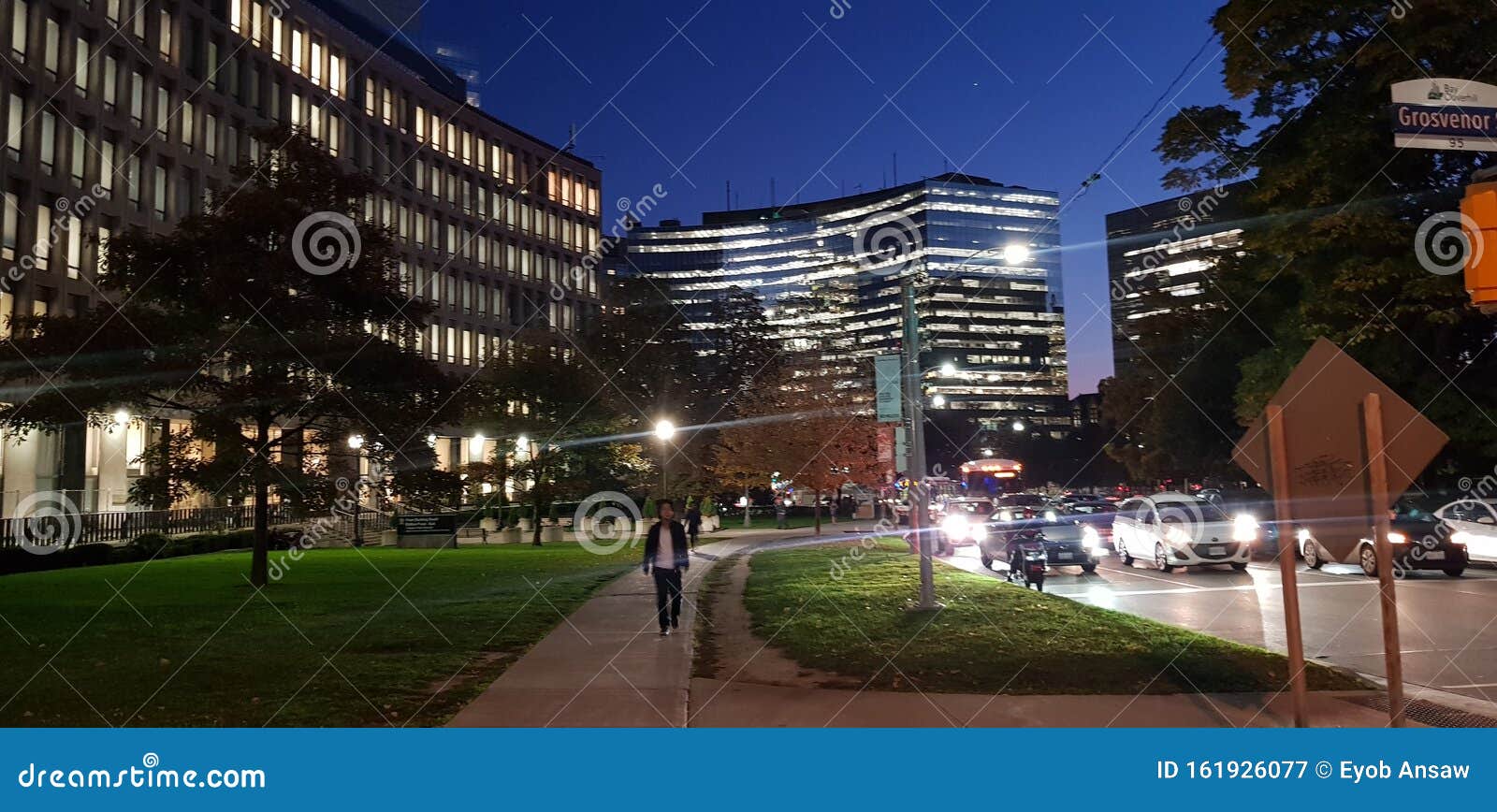 Downtown Queens Park Toronto at Night Time Editorial Photography ...