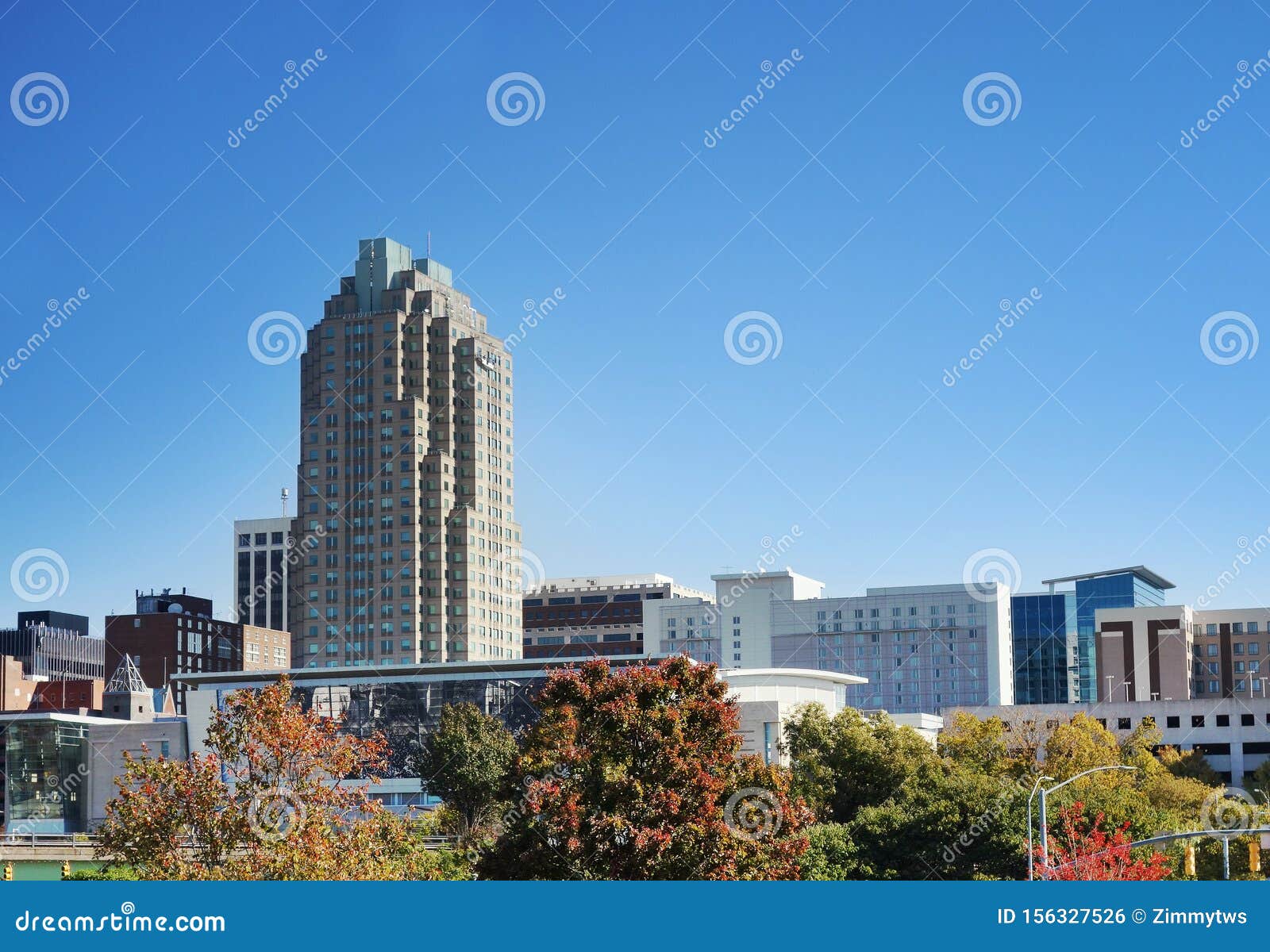 Downtown Raleigh with Fall Foliage Stock Photo - Image of foliage ...