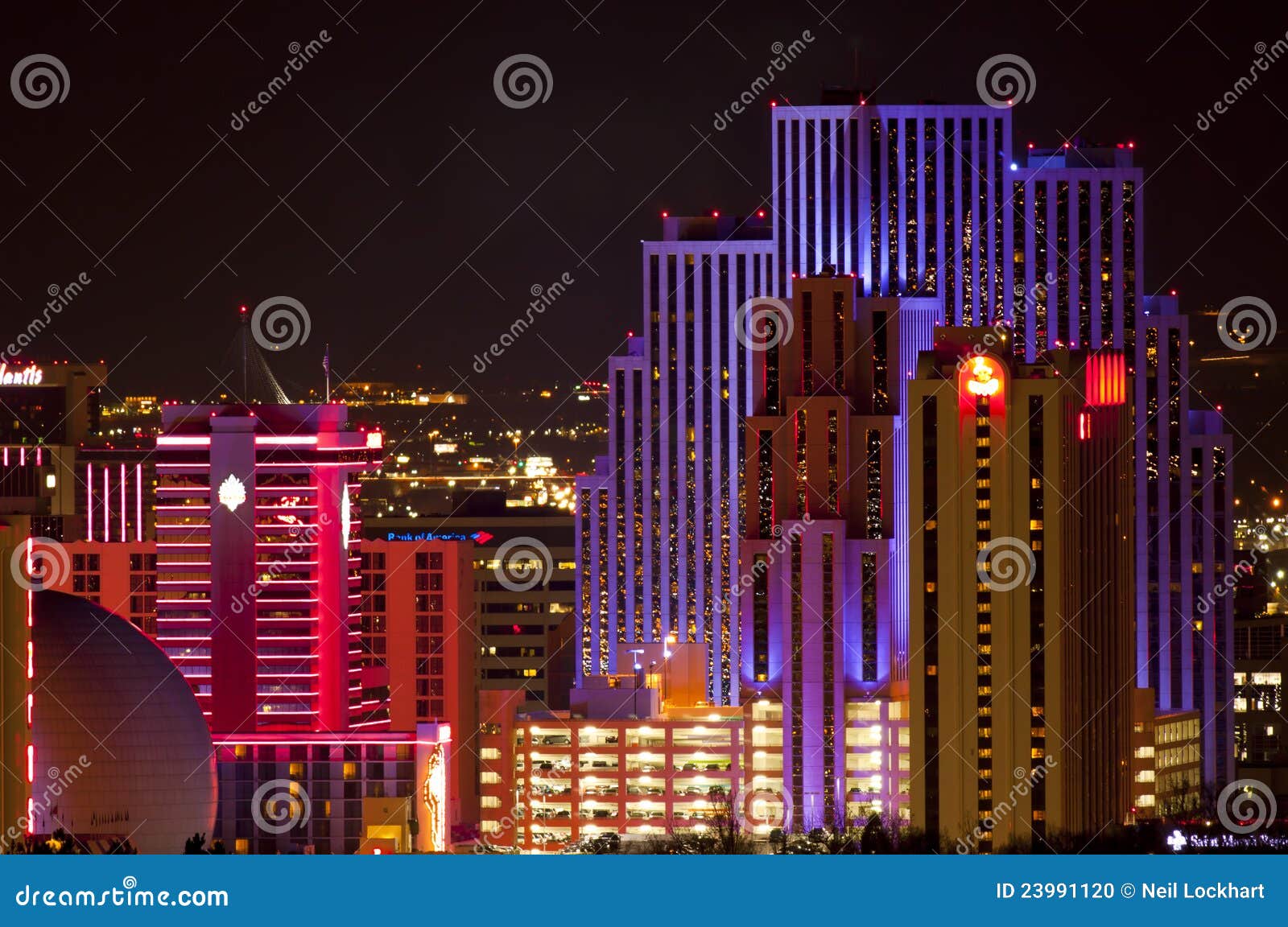 Downtown Reno editorial image. Image of casino, colorful - 23991120