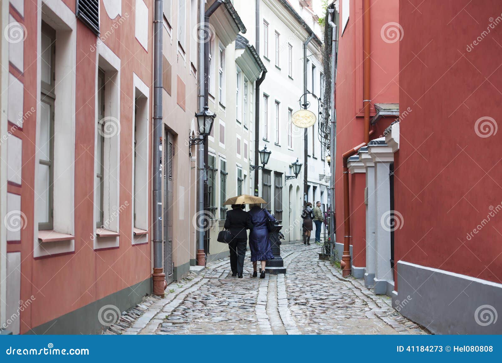 Street in Riga, Latvia editorial stock photo. Image of narrow - 41184273