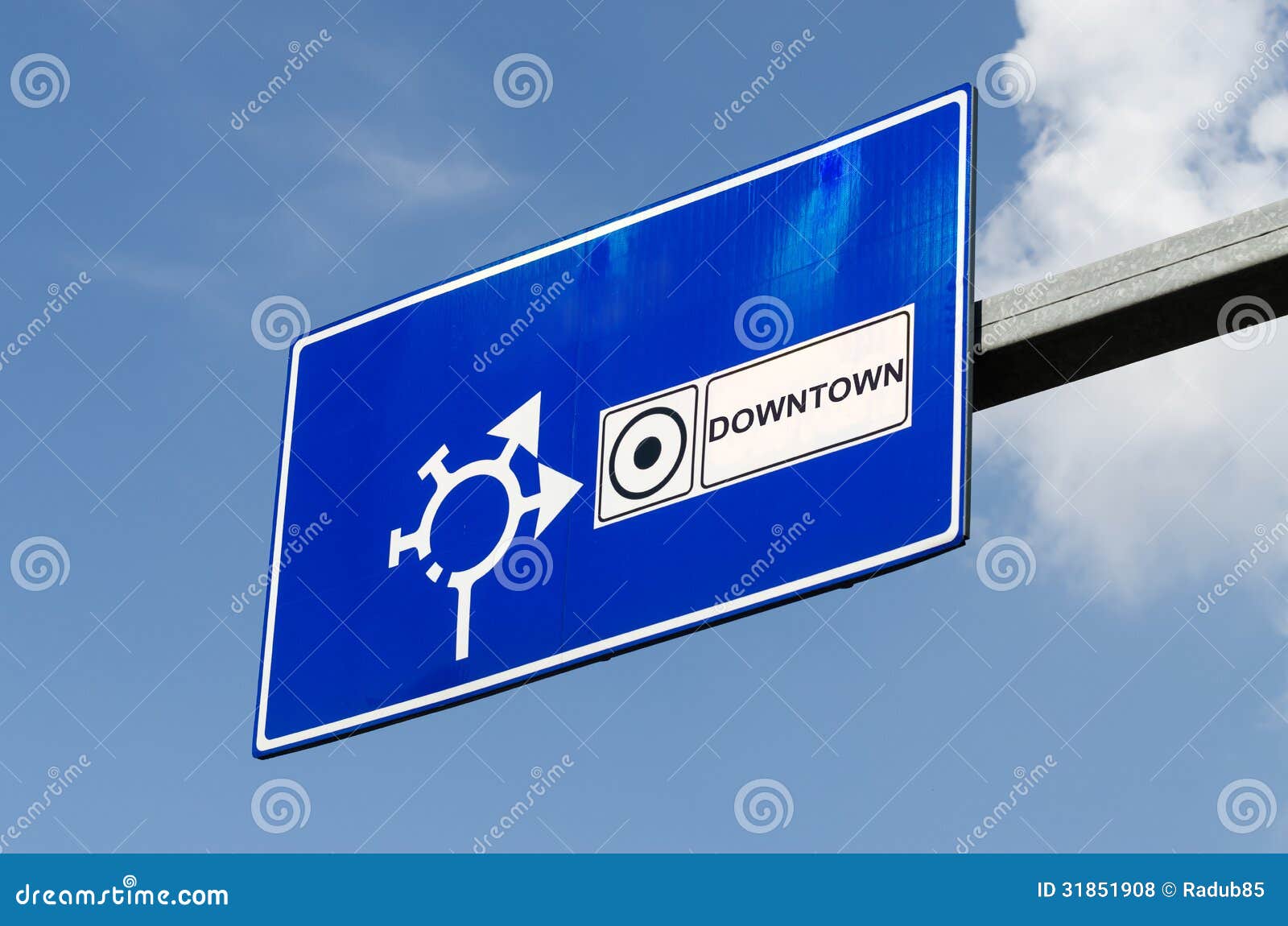 Downtown Road Traffic Sign stock photo. Image of sign - 31851908
