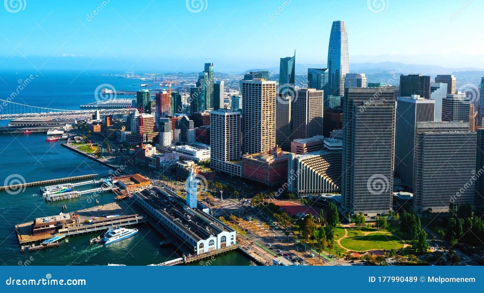 Downtown San Francisco Aerial View Editorial Stock Image - Image of ...