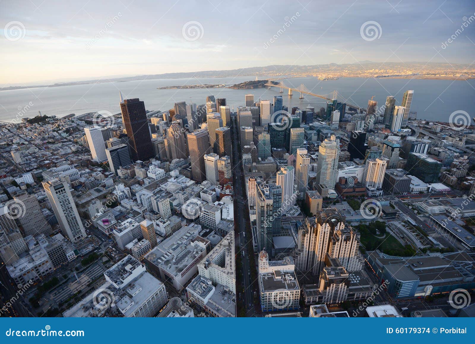 Downtown San Francisco Aerial View Stock Photo - Image of architecture ...